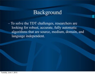 Topic detection & tracking | PDF