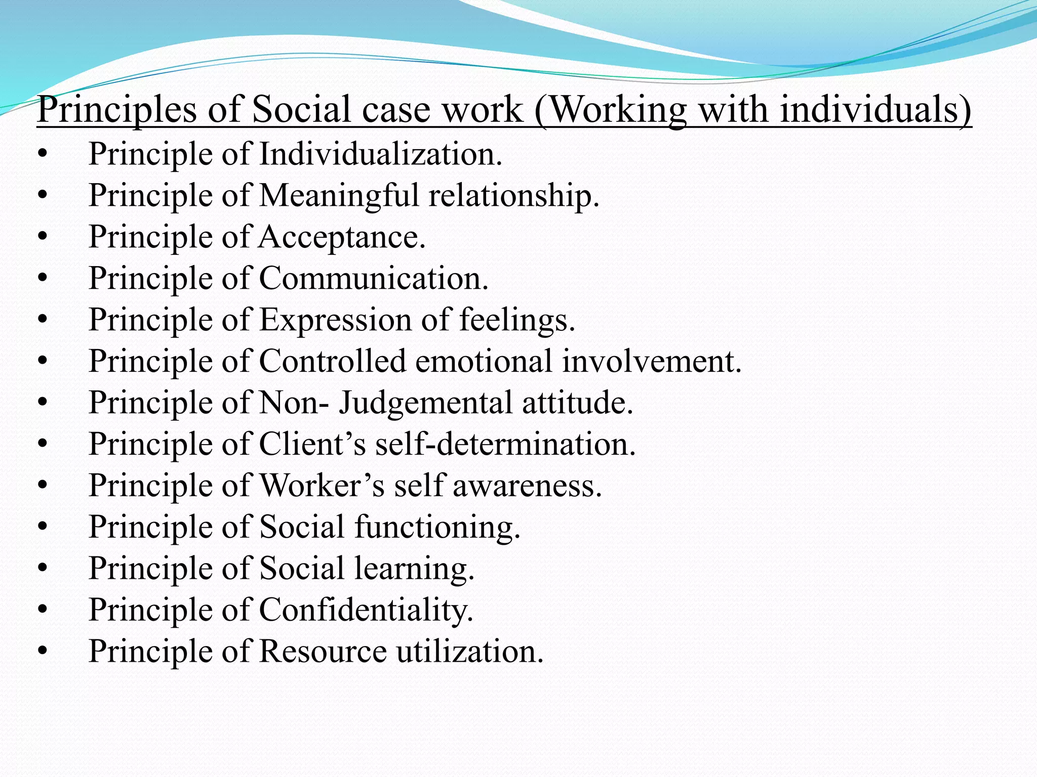 Principles of social case work | PPTX