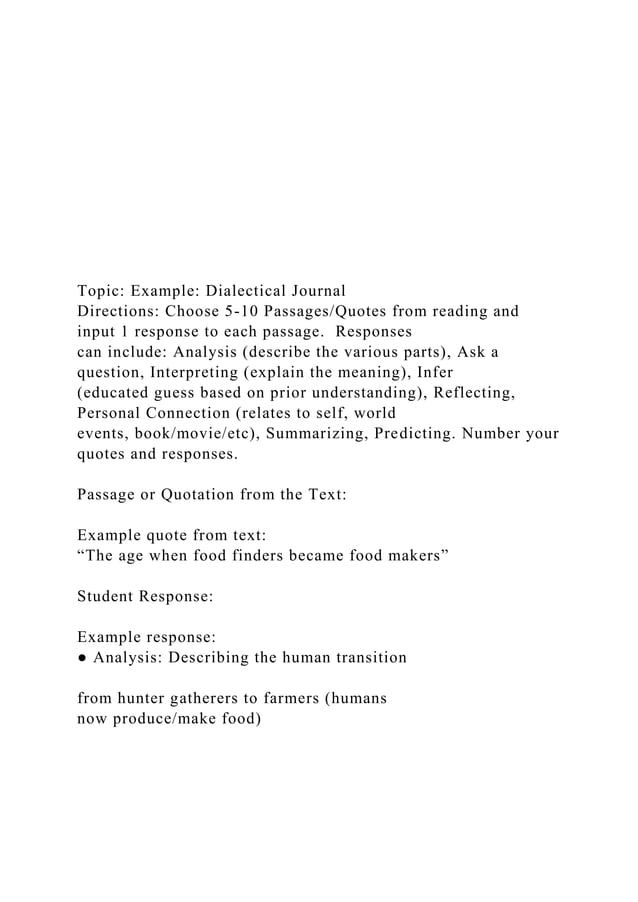 Topic Example Dialectical Journal Directions .docx