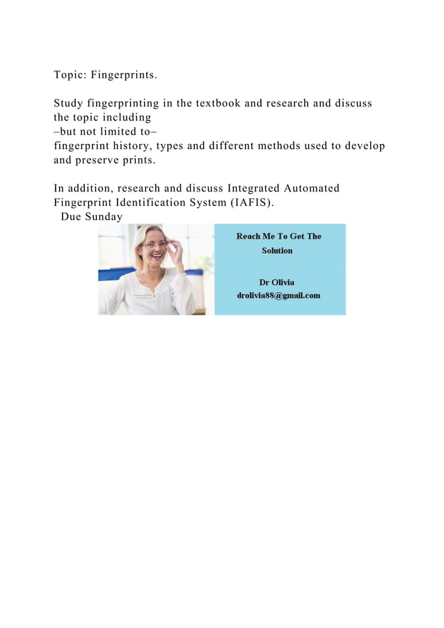 Topic Fingerprints.Study fingerprinting in the textbook and res.docx