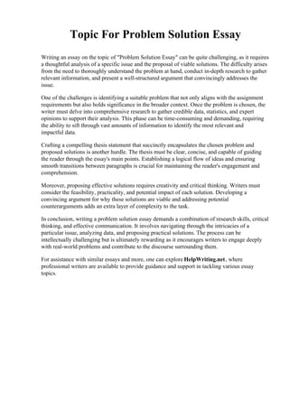 Topic For Problem Solution Essay.pdf