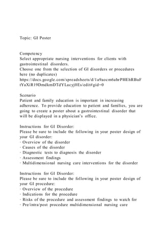 Topic gi poster competencyselect appropriate nursing int | DOCX ...