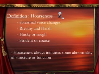 Topic-Hoarseness Part1 | PPT