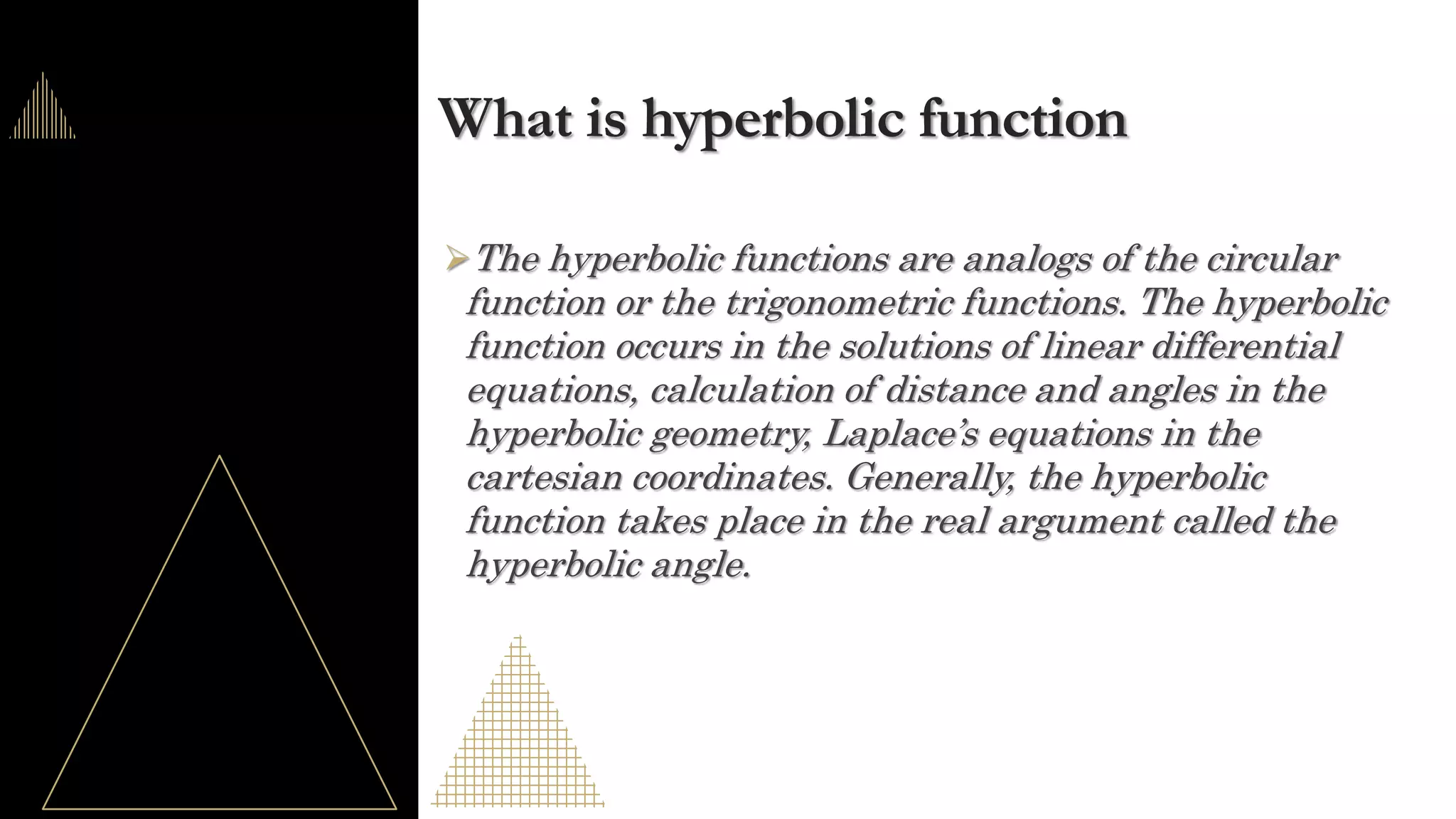 Topic hyperbolic functions | PPTX
