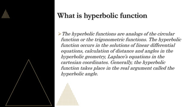 Topic hyperbolic functions | PPTX | Geography | Science