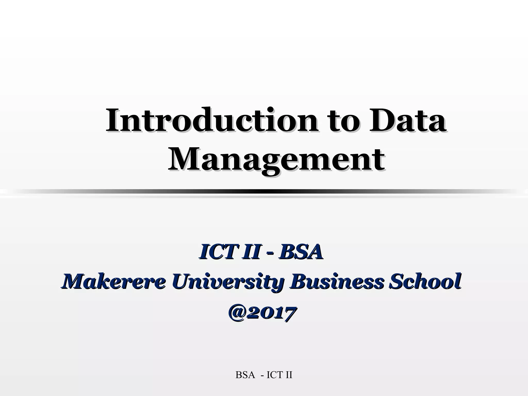 Data Management | PPT