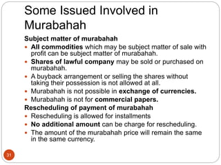 Topic iii. non participatory modes of islamic finance - murabahah(1) | PPTX