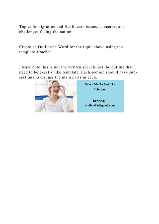 Topic Immigration and Healthcare issues, concerns, and challenges f.docx