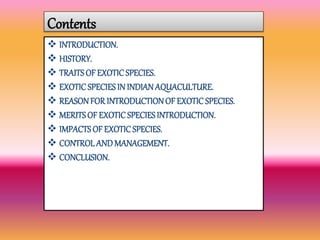 TOPIC – INTRODUCTION OF EXOTIC FISH SPECIES.pptx