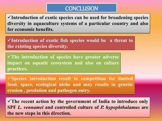 INTRODUCTION OF EXOTIC FISH SPECIES | PPTX