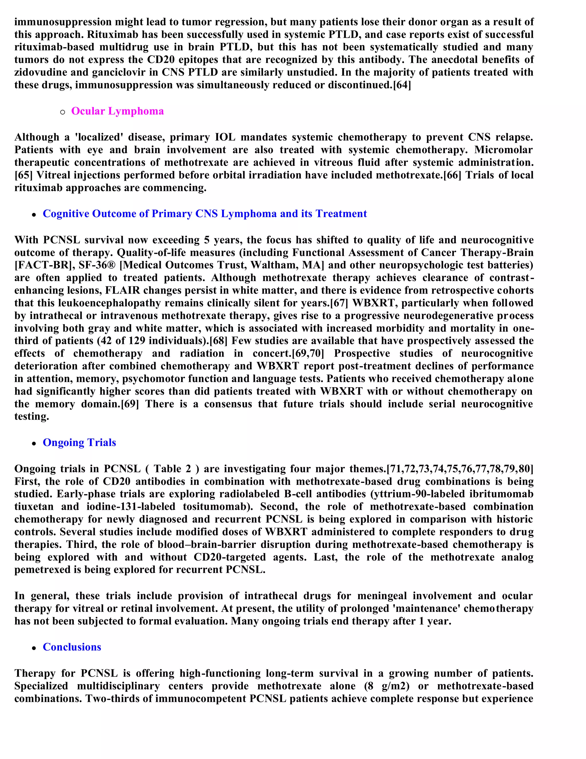 Topic of the month.... Primary CNS lymphoma | PDF