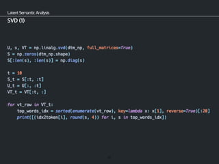[Topic Modeling] Latent Semantic Analysis - Yonghee Cheon | PDF