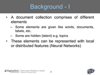 Slides: Concurrent Inference of Topic Models and Distributed Vector Representations | PPT