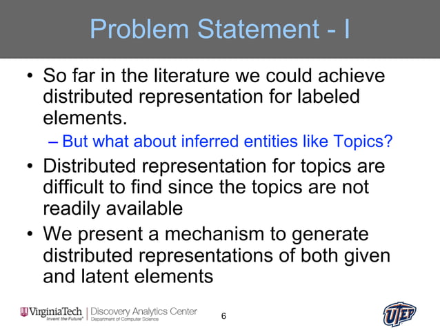 Slides: Concurrent Inference of Topic Models and Distributed Vector Representations | PPT
