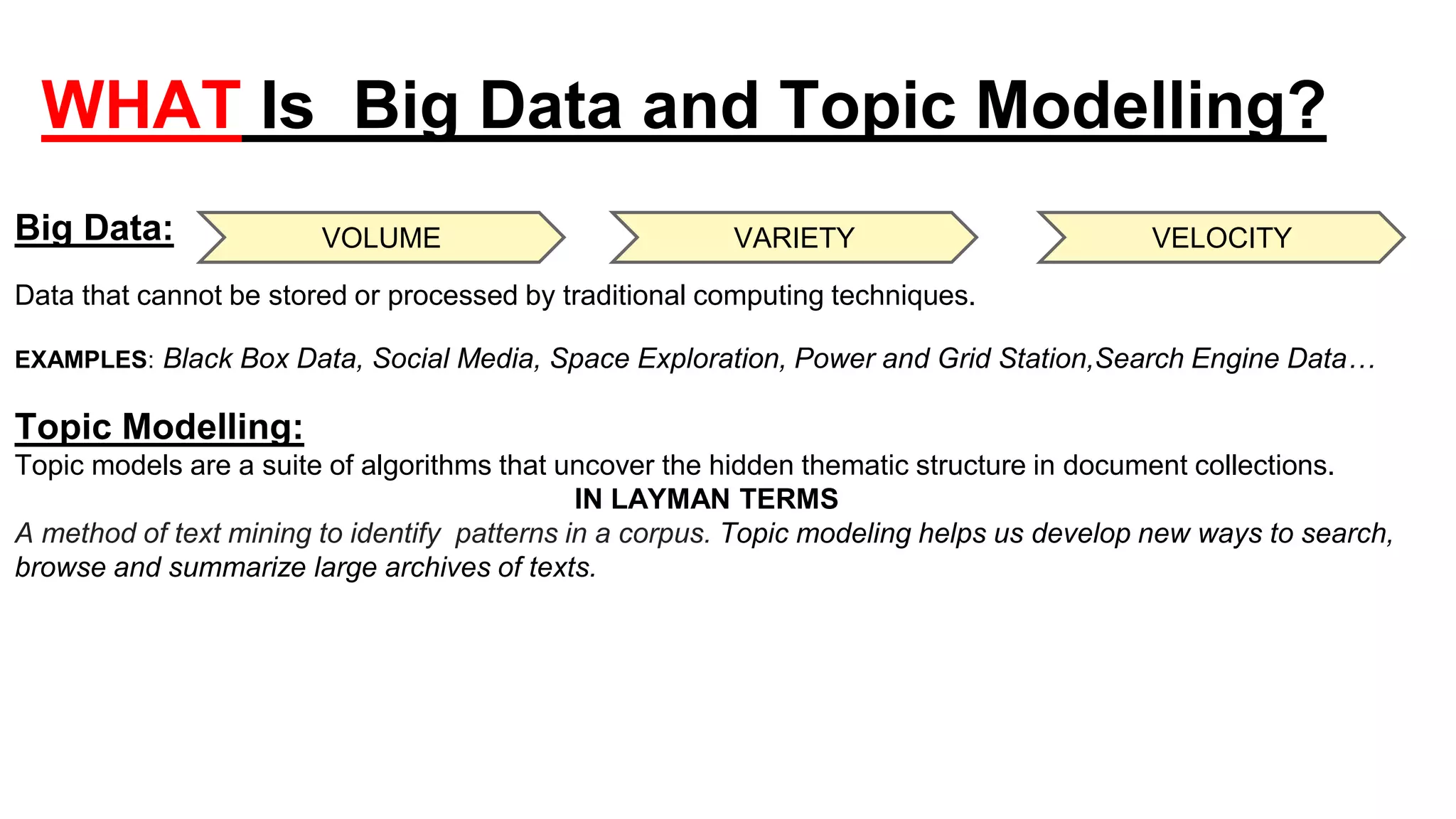 Topic modeling using big data analytics | PPT