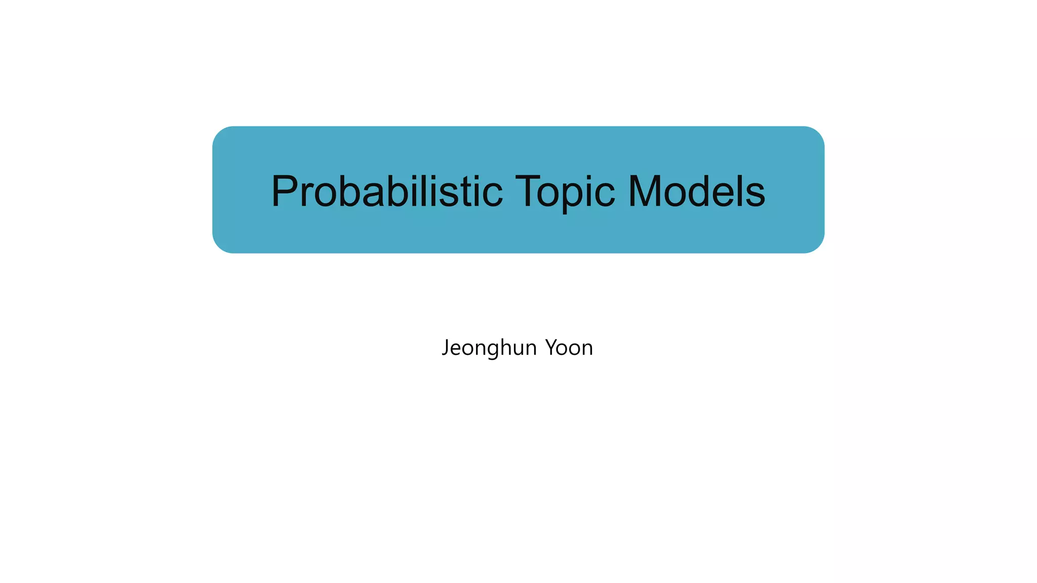 Topic models | PPT