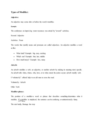 Topic modifier bba 1st by sanish saleem rao | PDF