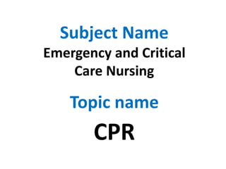 About CPR and CPR procedure | PPTX