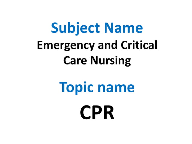 About CPR and CPR procedure | PPTX
