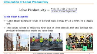 Topic No. 12 Compute labor productivity and cost in Construction ...