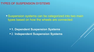 suspension system functions and components | PPTX