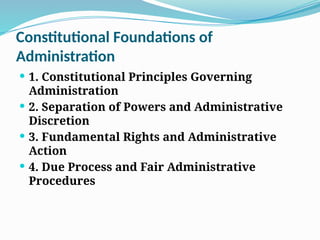 Constitutional Foundations of Public Administration: Principles, Rights ...