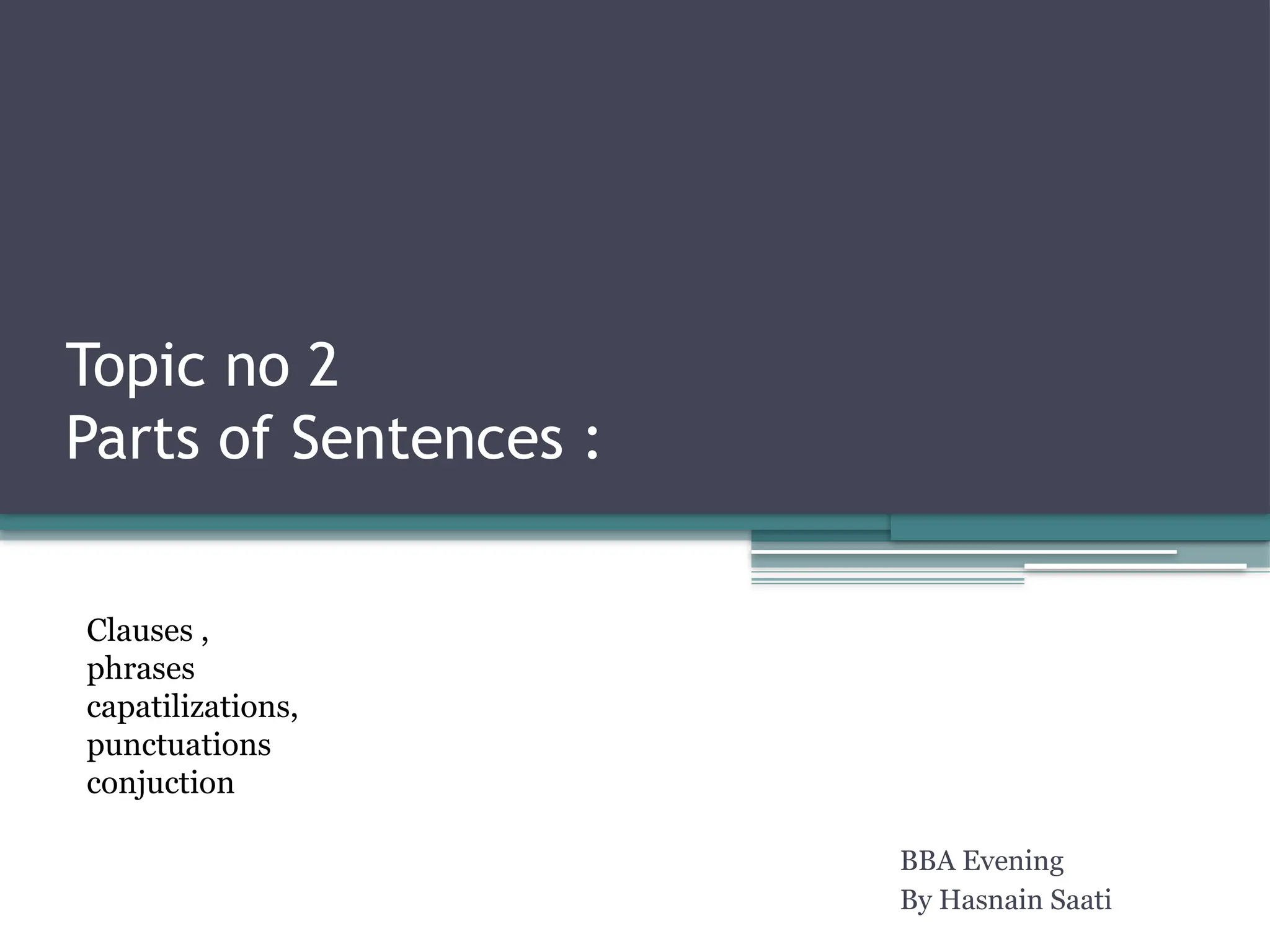 Parts of sentences for functional english english .pptx