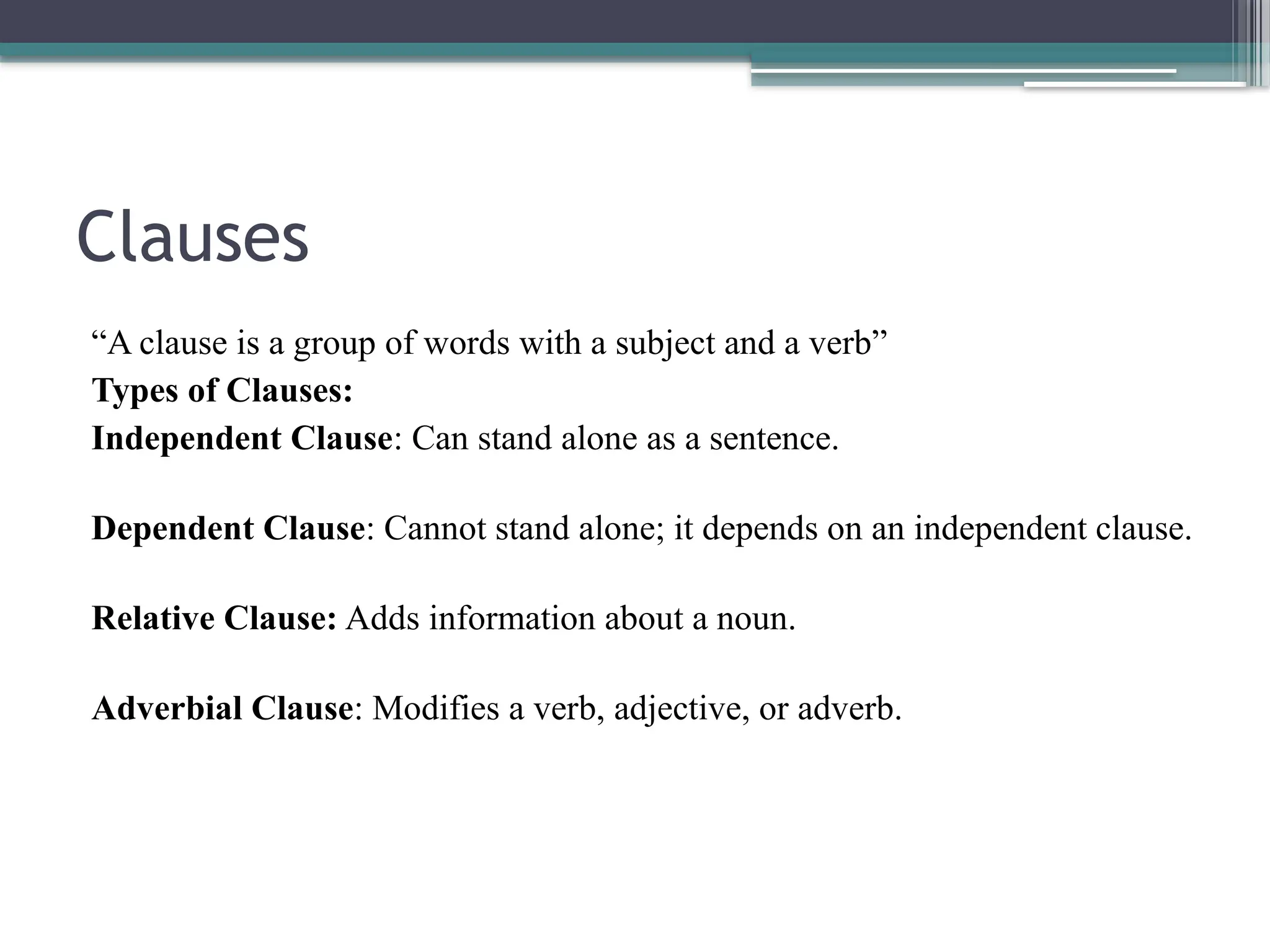 Parts of sentences for functional english english .pptx