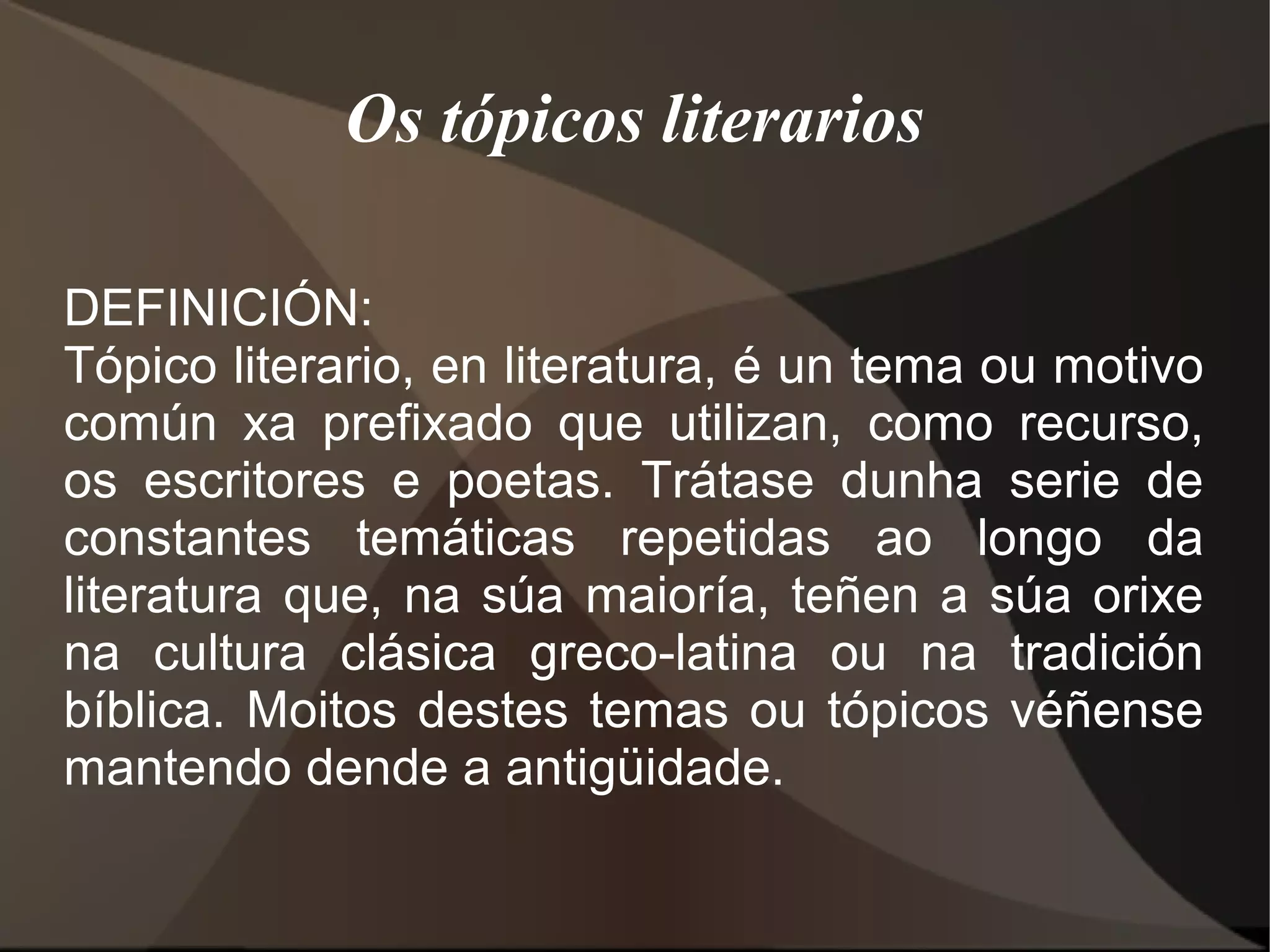 Topicos literarios | PPT