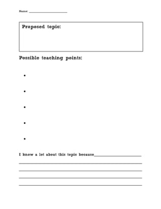 Topic planning outline | PDF
