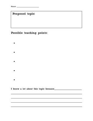 Topic planning outline | PDF
