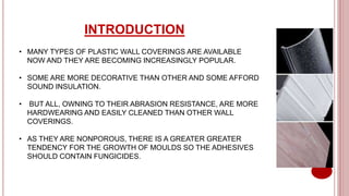 Topic plastic as building material (flooring & wall finishes) | PPTX