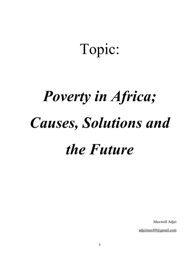 poverty in_Africa_causes_solutions | PDF