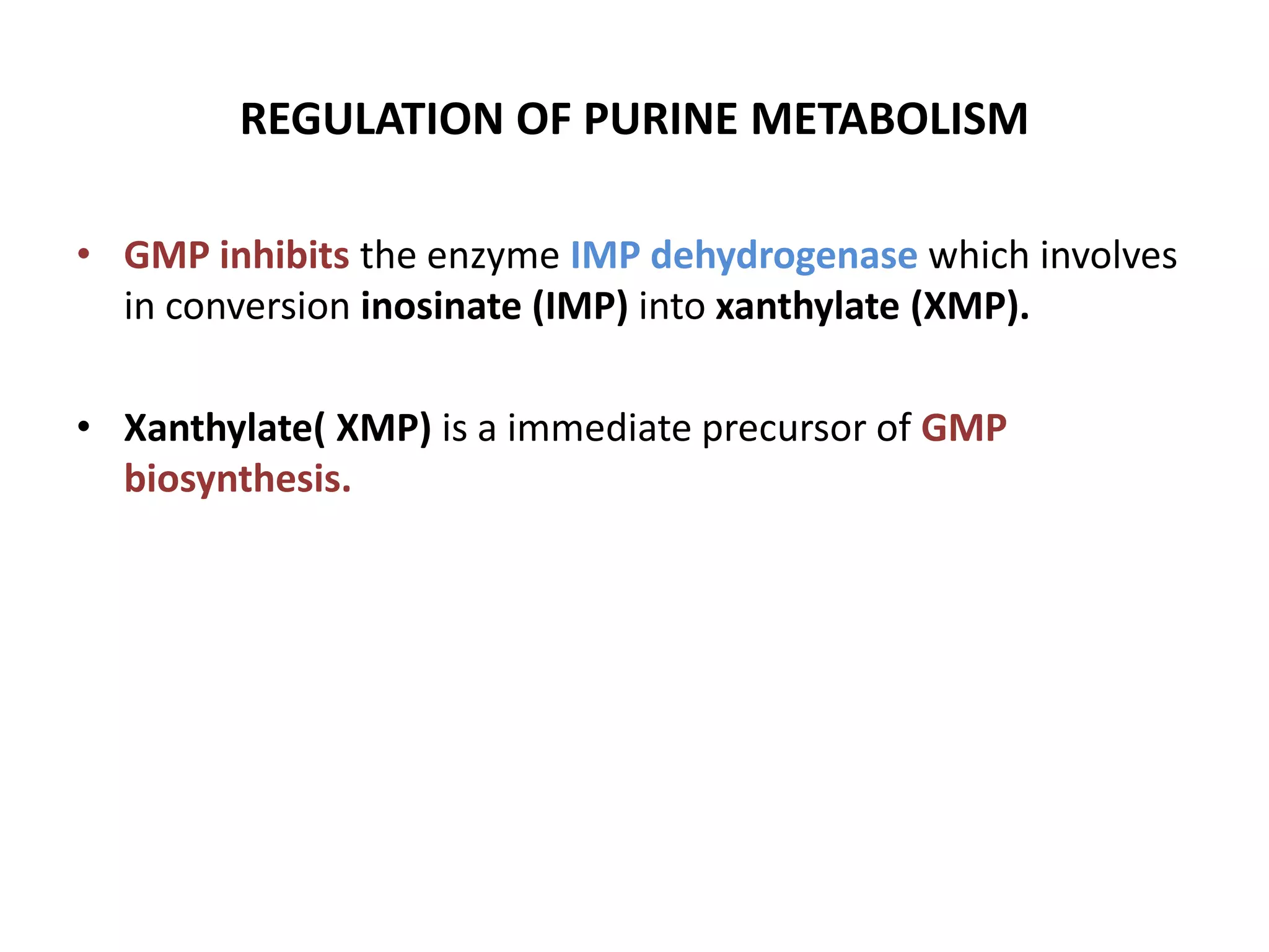Topic reciprocal regulation of purine and pyrimidine metabolism | PPTX