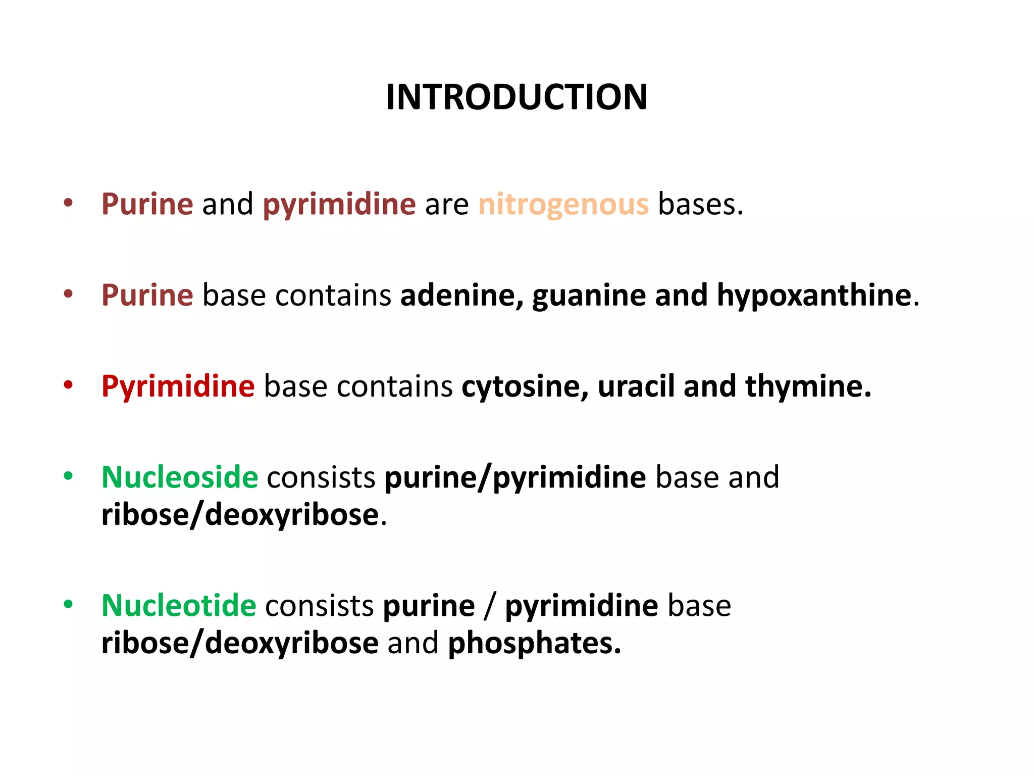 Topic reciprocal regulation of purine and pyrimidine metabolism | PPTX