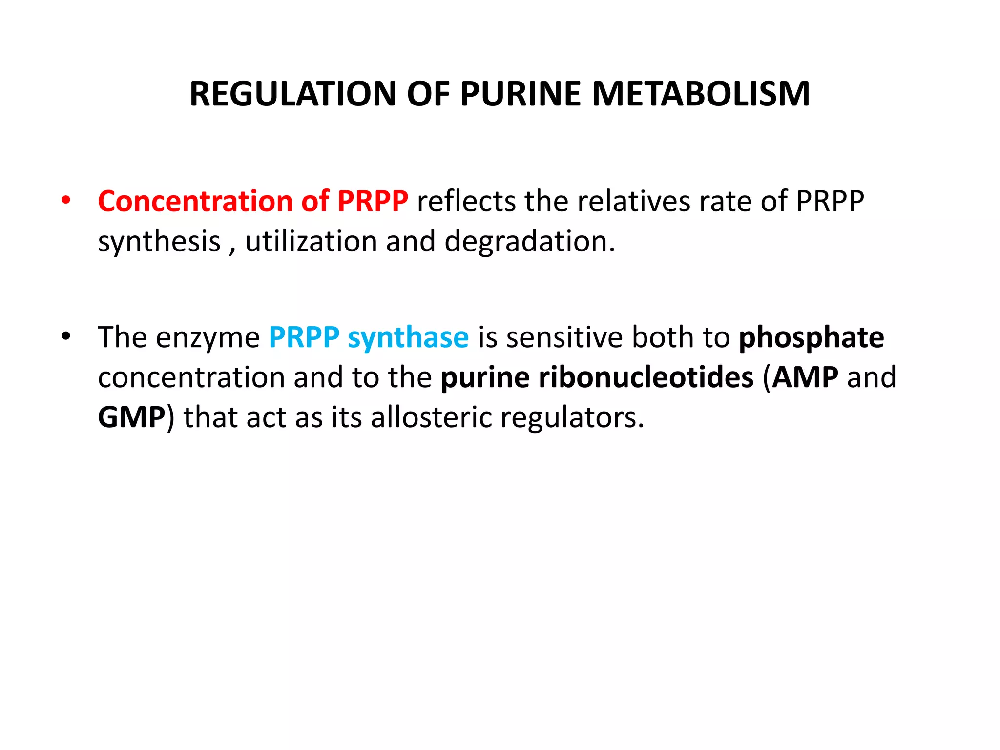 Topic reciprocal regulation of purine and pyrimidine metabolism | PPTX