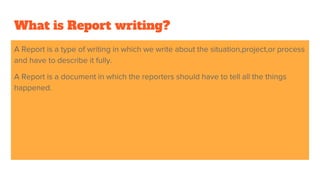Topic report writing | PPT