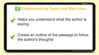 Understanding the Topic and Main Idea of Readings - 文章のトピックと主旨を理解する | PPT