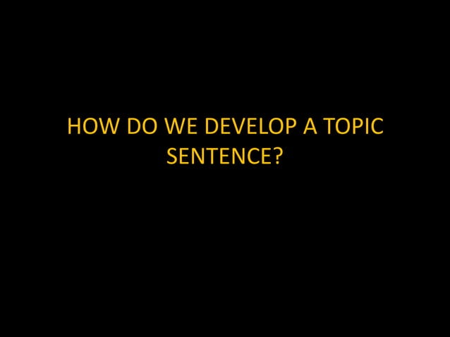 Topic sentence | PPTX