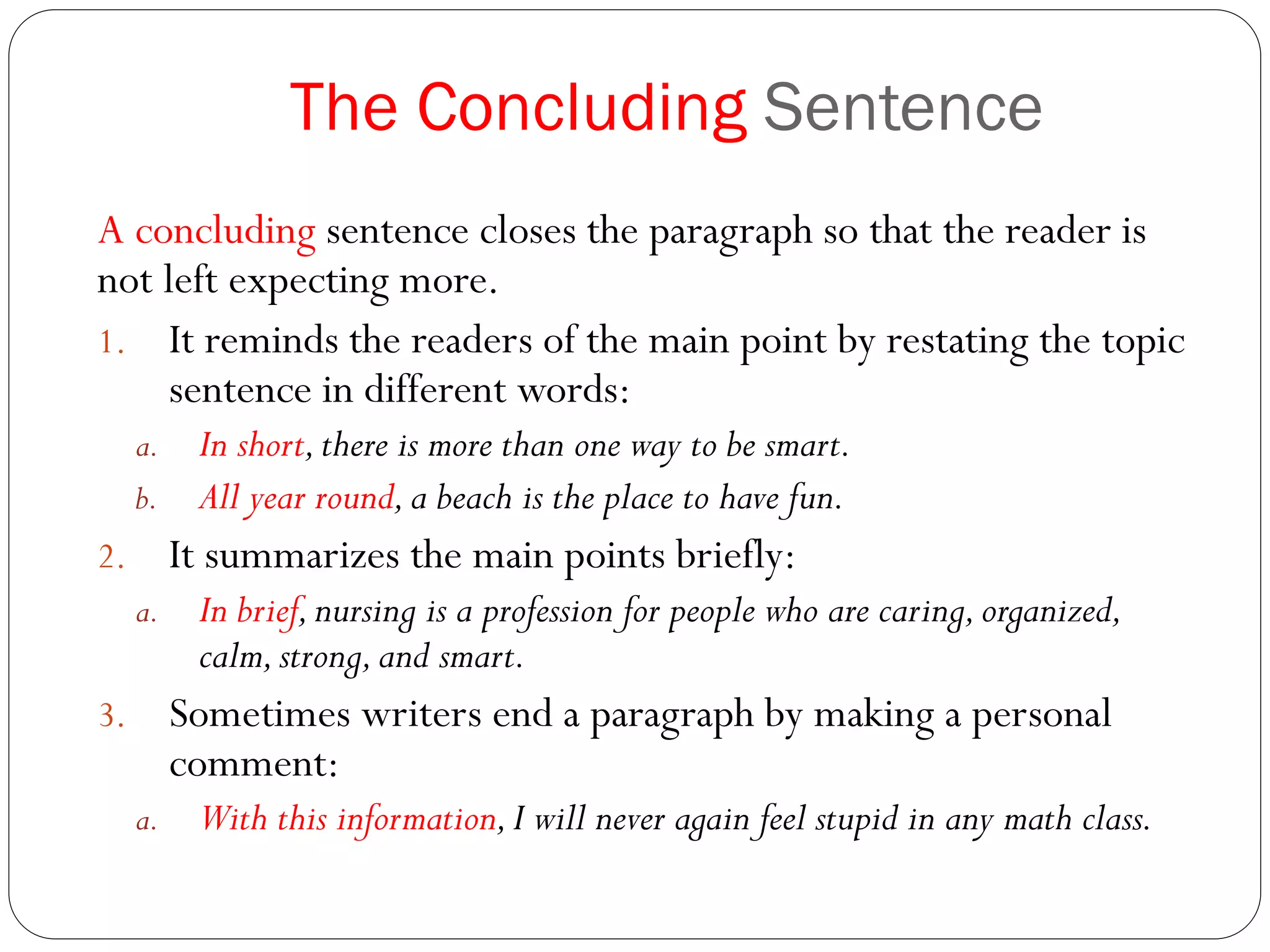 Topic sentence (ades) | PPTX