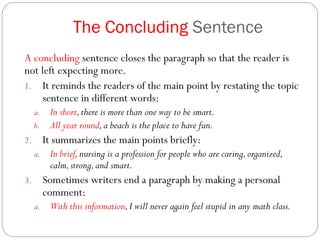 Topic sentence (ades) | PPT