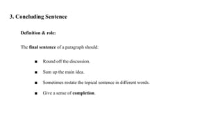 Topic Sentence / paragraph writing pdf.. | PDF