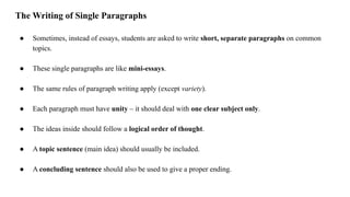 Topic Sentence / paragraph writing pdf.. | PDF