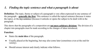 Topic Sentence / paragraph writing pdf.. | PDF