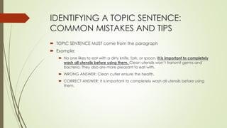 Topic sentence | PDF