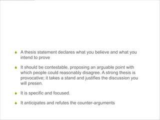 Topic sentence activity and steps | PPT