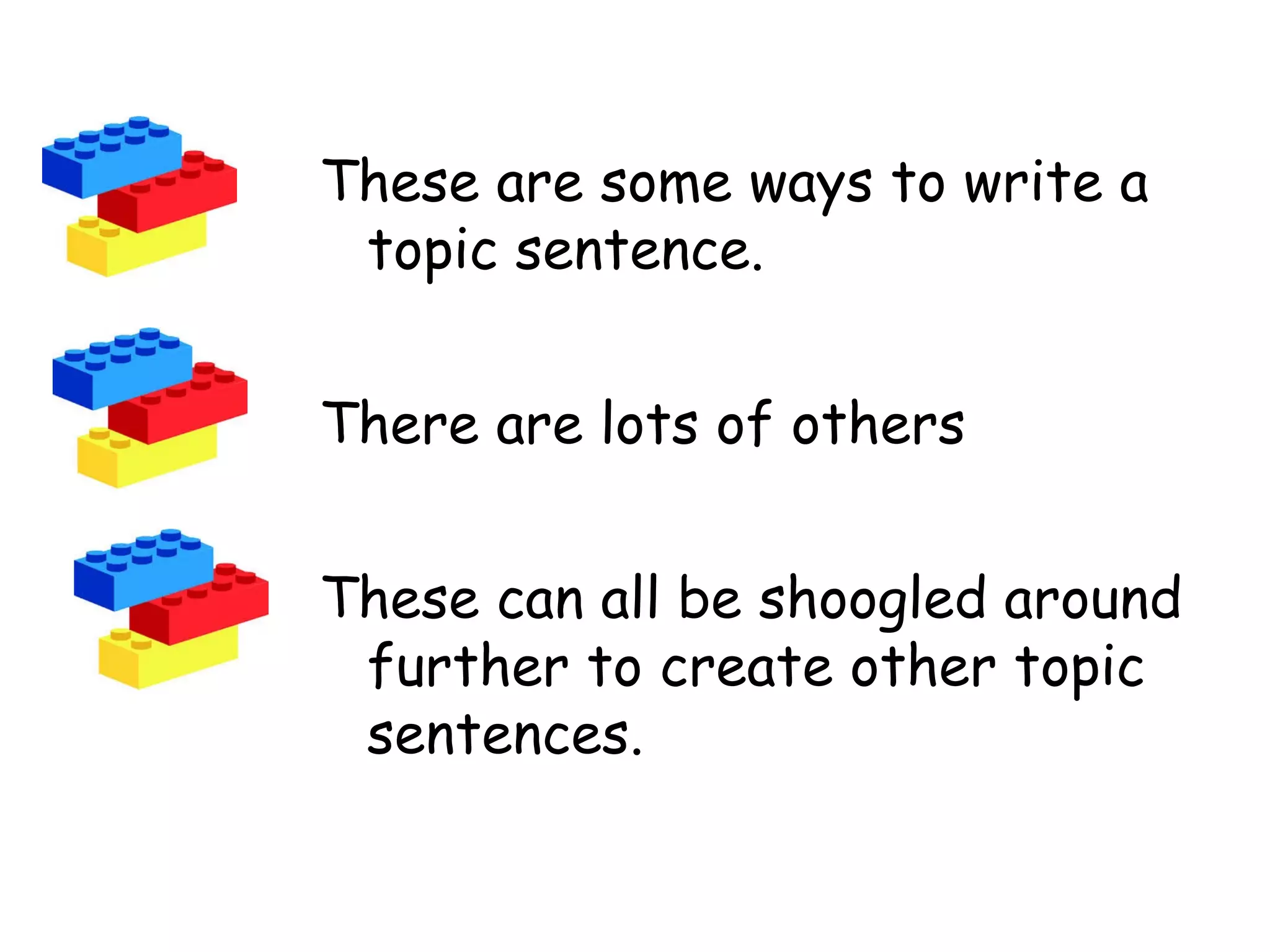 Topic sentence lego bricks | PPT