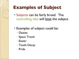 Topic Sentences | PPT