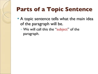 Topic Sentences | PPT