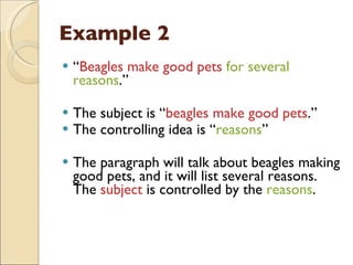 Topic Sentences | PPT